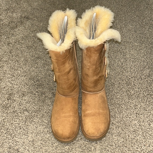UGG | Shoes | Ugg Classic Tall Chestnut Button Bailey | Poshmark